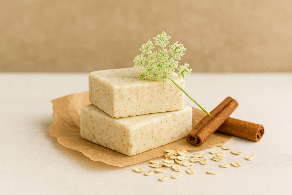 Pure Comfort - Cinnamon and Oat Organic Soap Bar - Flesh & Flora Botanicals